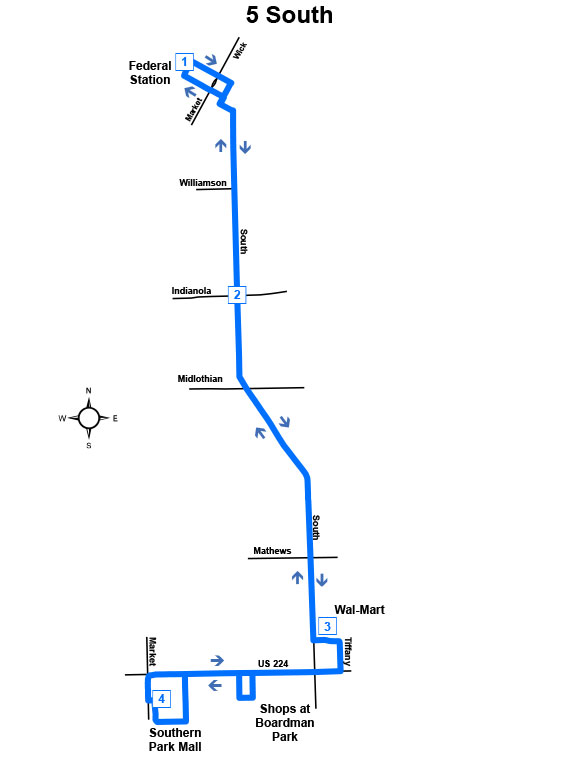 Route #5 South | Western Reserve Transit Authority: WRTA