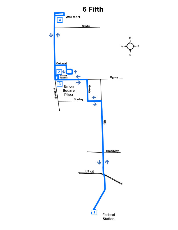 Route #6 Fifth | Western Reserve Transit Authority: WRTA