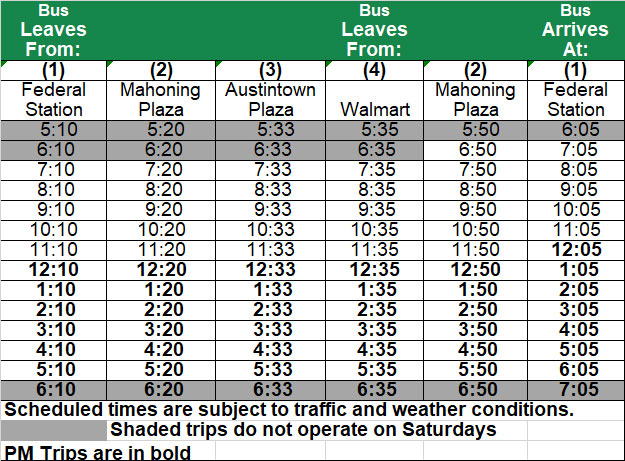 Route #9 Austintown | Western Reserve Transit Authority: WRTA