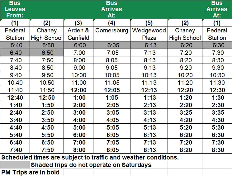 Route #11 Cornersburg | Western Reserve Transit Authority: WRTA