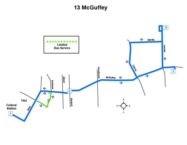 Route #13 McGuffey | Western Reserve Transit Authority: WRTA