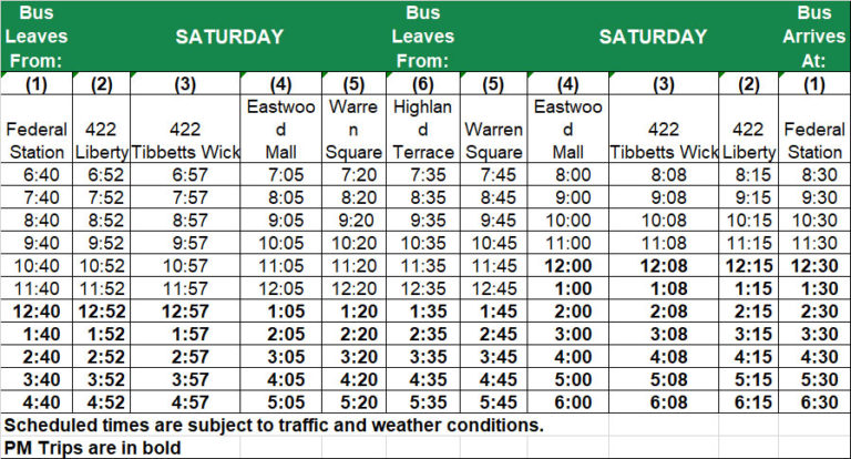 Route #28 Warren Express (Sat) | Western Reserve Transit Authority: WRTA