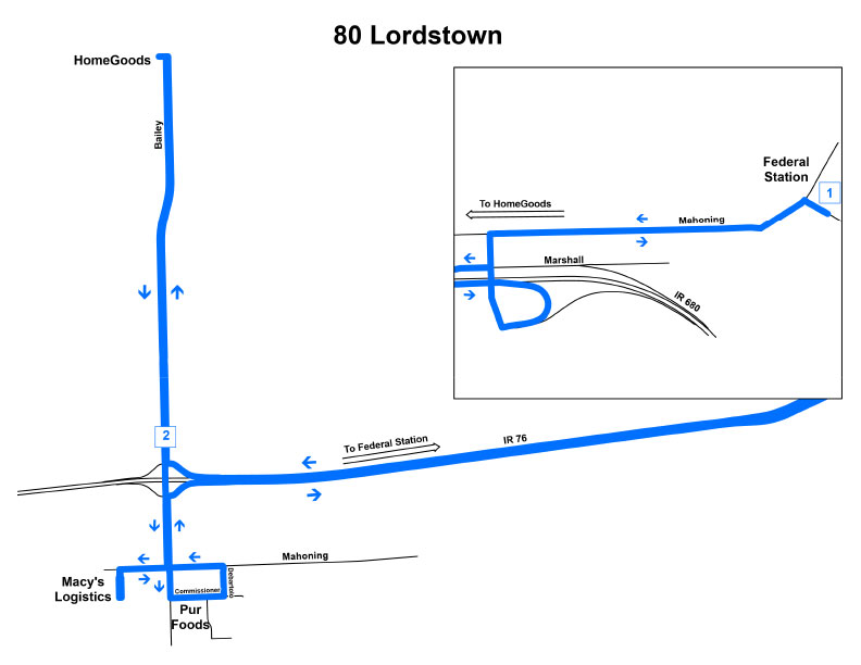 Route #80 Lordstown Express | Western Reserve Transit Authority: WRTA