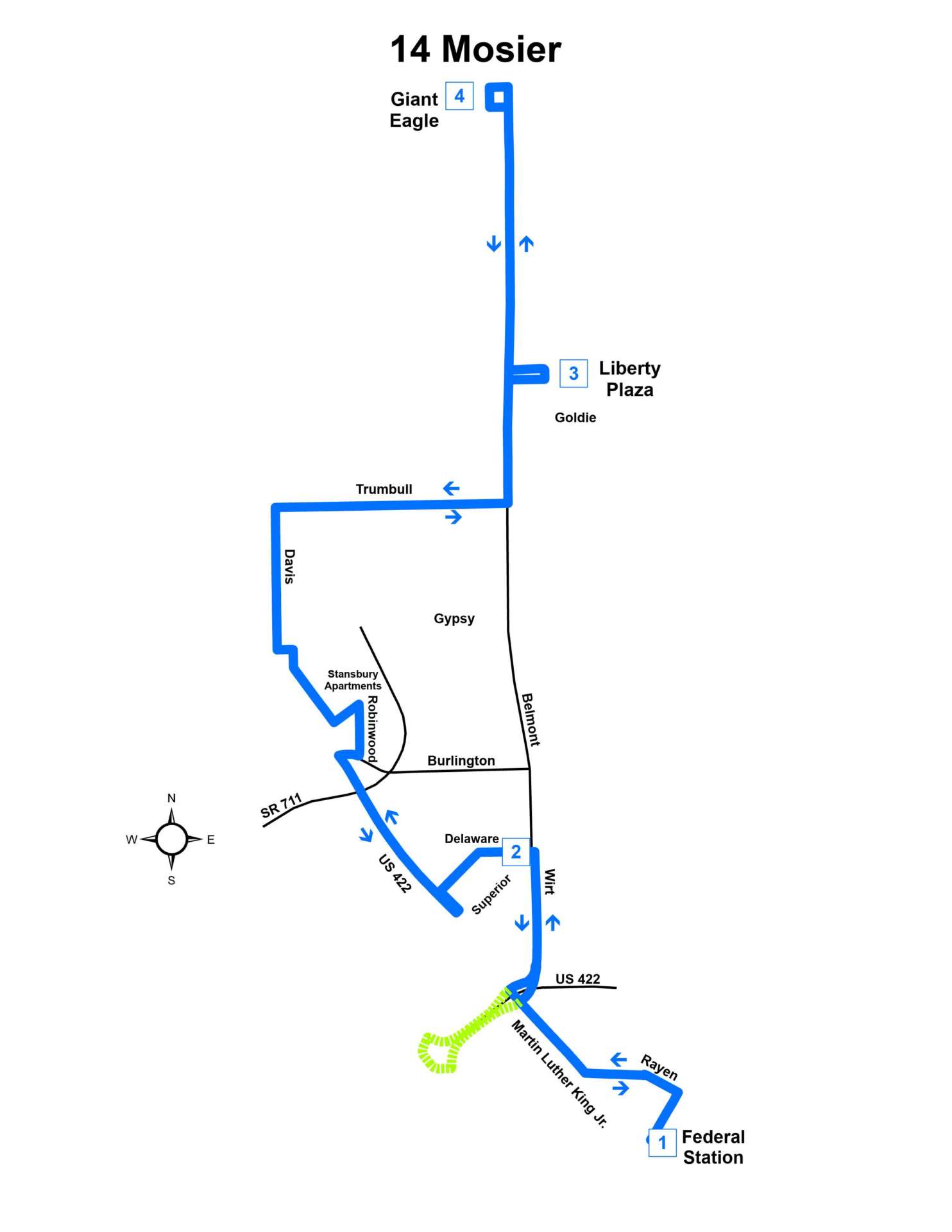Route #14 Mosier - Western Reserve Transit Authority: WRTA