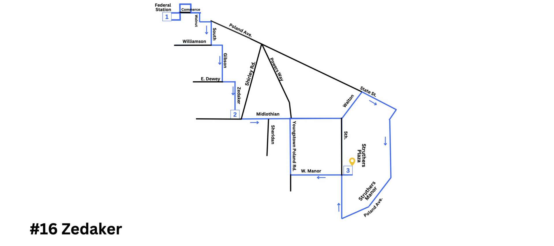 Route #16-Zedaker - Western Reserve Transit Authority: WRTA