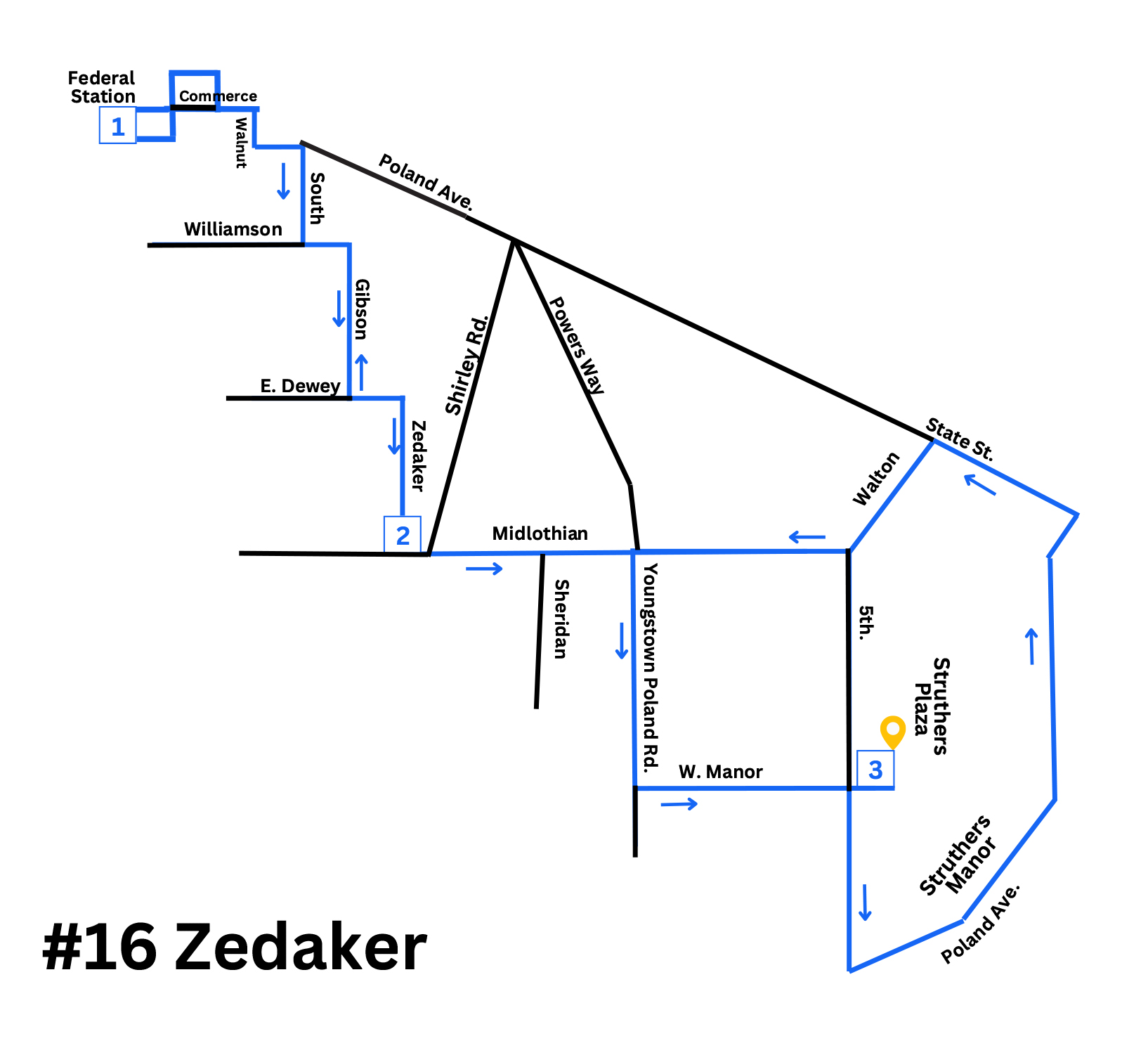 Route #16-Zedaker - Western Reserve Transit Authority: WRTA